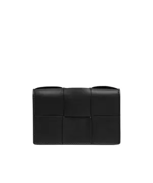 Bottega Veneta Intrecciato Button Wallet - Black