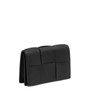 Bottega Veneta Intrecciato Button Wallet - Black