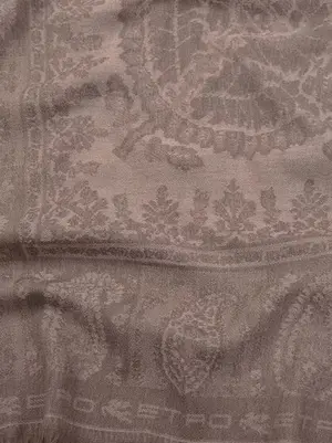 Etro Wool Throw Blanket With Floral Paisley Motif - Grey