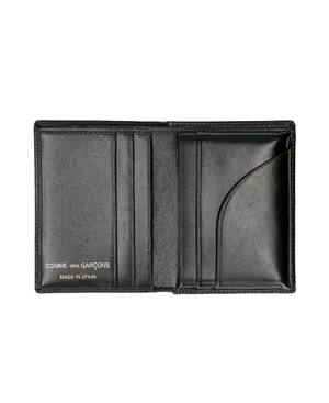 Comme Des Garçons Leather Bifold Wallet - Black