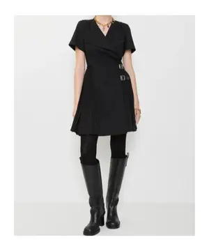 Burberry Pleated Kilt Dress With Buckle Detail