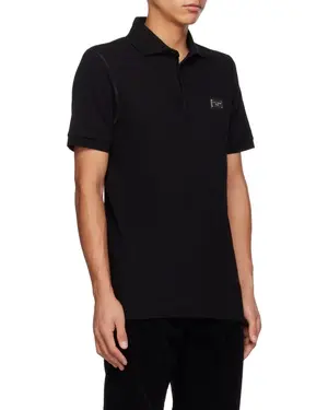 Dolce & Gabbana Dolce Gabbana Logo Plaque Short Sleeved Polo Shirt