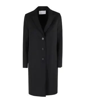 Harris Wharf London Virgin Wool Single-breasted Coat - Black