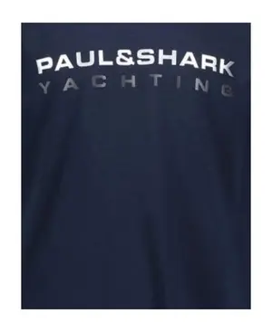PAUL  SHARK Navy Blue Round-collar Short-sleeved T-shirt