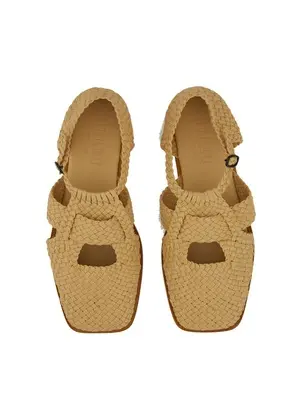 Hereu Serra Interwoven Slippers - Nude