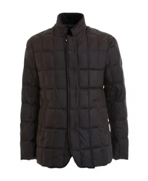 Emporio Armani Quilted Down Jacket With Stand Collar - Black