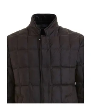 Emporio Armani Quilted Down Jacket With Stand Collar - Black
