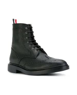 Thom Browne Brogues Lace-up Combat Boots - Black