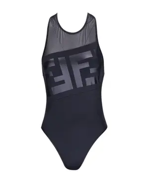 Fendi Logo One-piece Swimsuit - Black