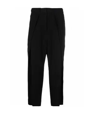 Balmain Side Folded Crepe Cropped Trousers