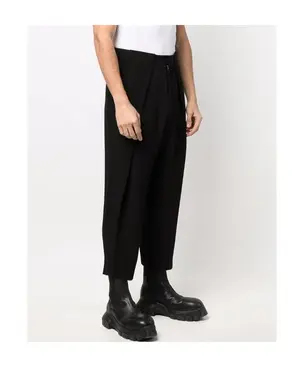 Balmain Side Folded Crepe Cropped Trousers