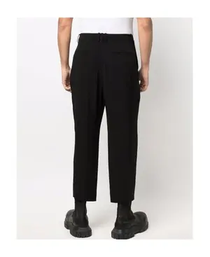 Balmain Side Folded Crepe Cropped Trousers