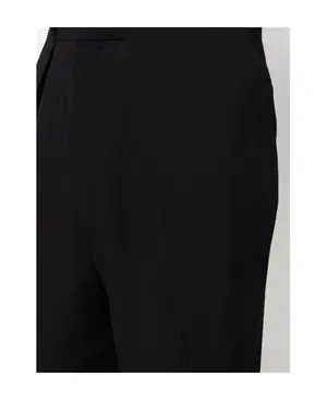 Balmain Side Folded Crepe Cropped Trousers