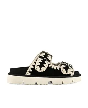 Mou Logo Slippers With Double Straps