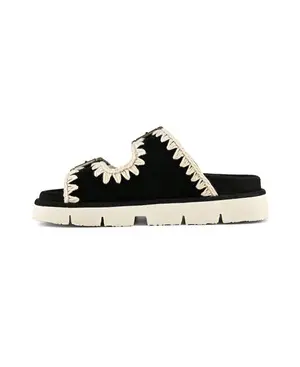 Mou Logo Slippers With Double Straps