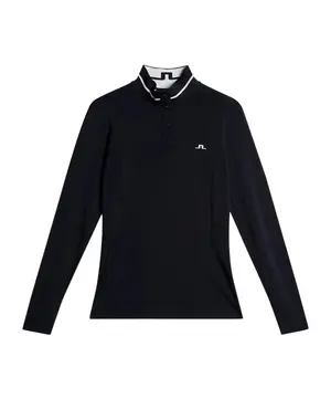 J. Lindeberg Hertta Long Sleeve Polo With Printed Logo