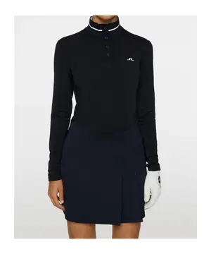 J. Lindeberg Hertta Long Sleeve Polo With Printed Logo