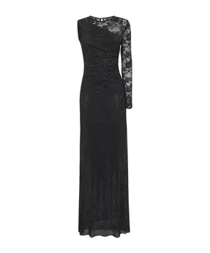 SELF-PORTRAIT One-shoulder Maxi Dress - Black