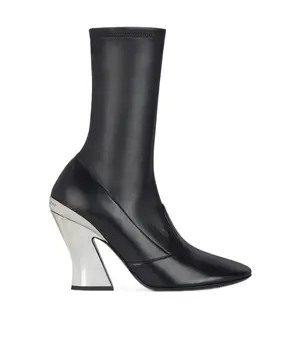 Givenchy Sculpted Ankle Boots In Nappa Leather - Black/silver