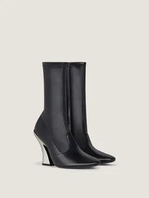 Givenchy Sculpted Ankle Boots In Nappa Leather - Black/silver