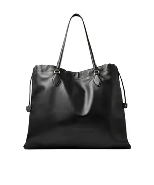 JIMMY CHOO Large Drawstring Tote Bag - Black/light Gold