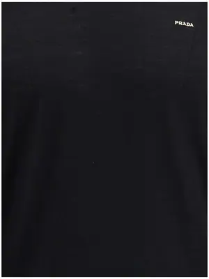 Prada Long Sleeved Crewneck Jumper - Black