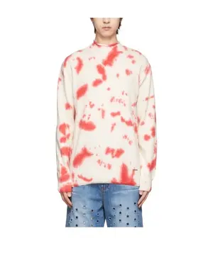 We11Done Tie-dye Ribbed High Collar Sweater