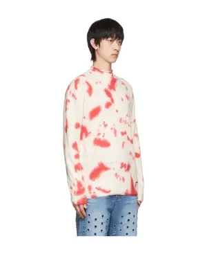 We11Done Tie-dye Ribbed High Collar Sweater