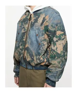 Acne Studios Printed Denim Bomber Jacket