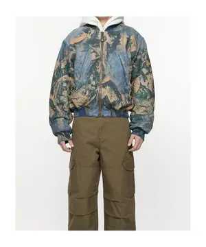 Acne Studios Printed Denim Bomber Jacket