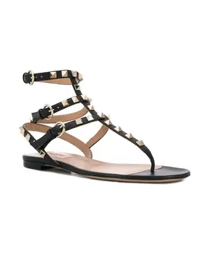 Valentino Garavani Rockstud Open Toe Flat Sandals