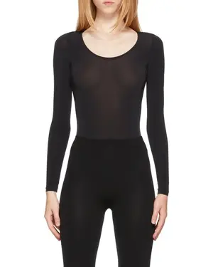 Wolford Buenos Aires Long-sleeved Crewneck Bodysuit - Black