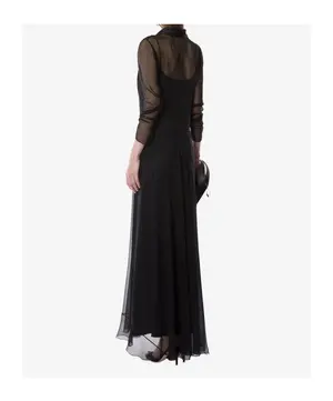 Alberta Ferretti Cowl Neck Chiffon Dress With Petticoat
