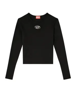 DIESEL® Long Sleeve Oval D Cut Out Top - Black