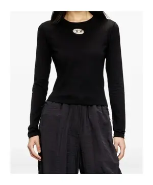 DIESEL® Long Sleeve Oval D Cut Out Top - Black