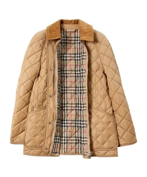 Burberry Belted Waist Quilted Jacket - Brown