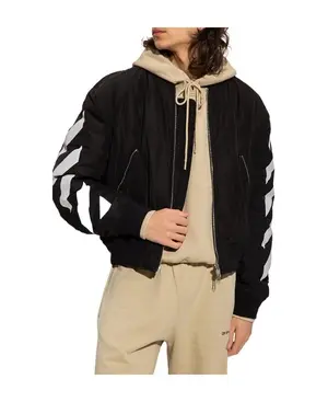 Off-White Diagonal-stripe Bomber Jacket
