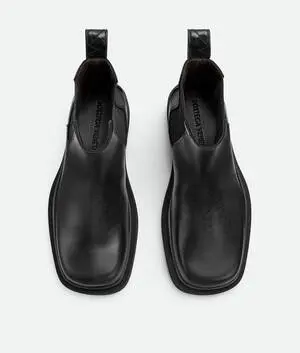 Bottega Veneta Chelsea Boots With Intrecciato Heel - Black