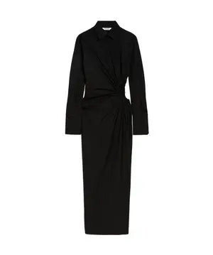 Max Mara Etere Ruched Cut-out Shirt Dress - Black