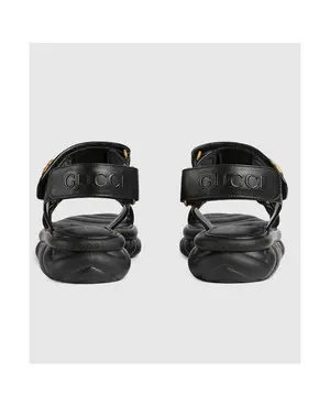Gucci Double G Quilted Sandals - Black