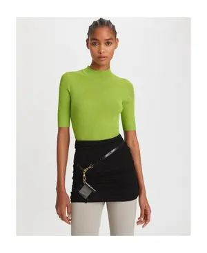 Tory Burch Ruched Mini Skirt - Black