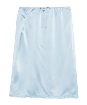 Prada Drawstring Midi Skirt With Ruffled Hem - Blue