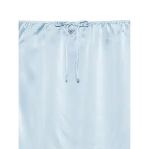 Prada Drawstring Midi Skirt With Ruffled Hem - Blue