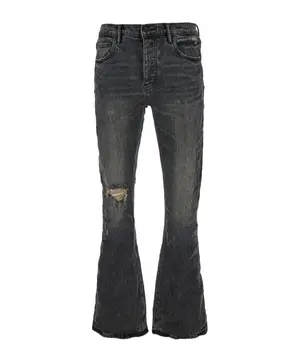 PURPLE BRAND Crinkled Flared Jeans