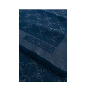 Moschino Letter Pattern Scarf - Blue