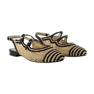 CAREL Balma Woven Flat Sandals - Black