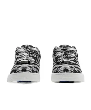 Burberry Knit Check Low-top Sneakers With Barbed Wire Detailing