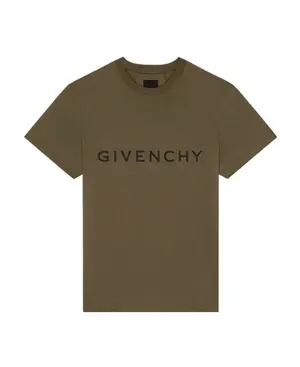 Givenchy Logo Printed Crewneck T-shirt - Khaki