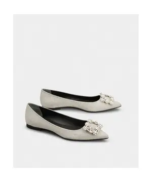 ROGER VIVIER Logo Ballet Flats With Crystal Buckle
