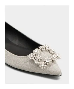 ROGER VIVIER Logo Ballet Flats With Crystal Buckle